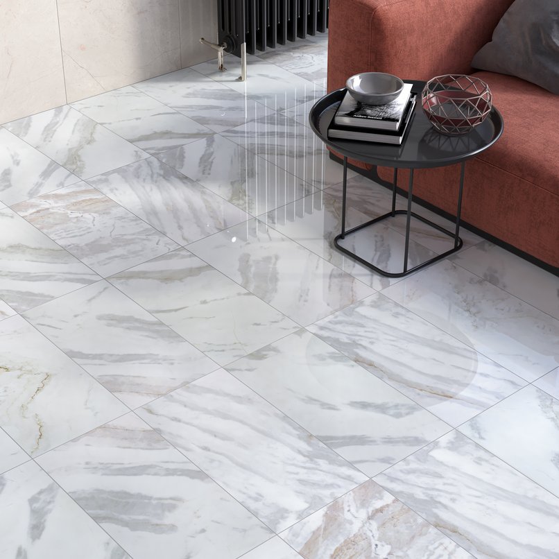 Calacatta Isola White Marble Dolomite Tile Polished | Ionic Stone