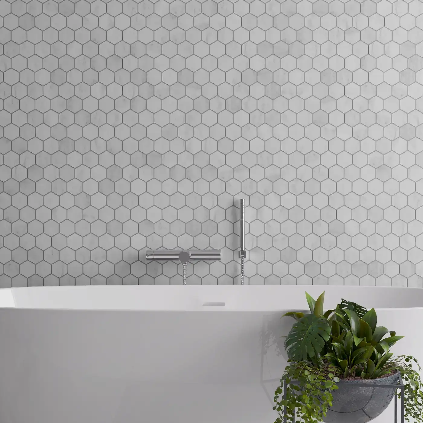 Carrara White Hexagon Mosaic Tile Polished | Ionic Stone