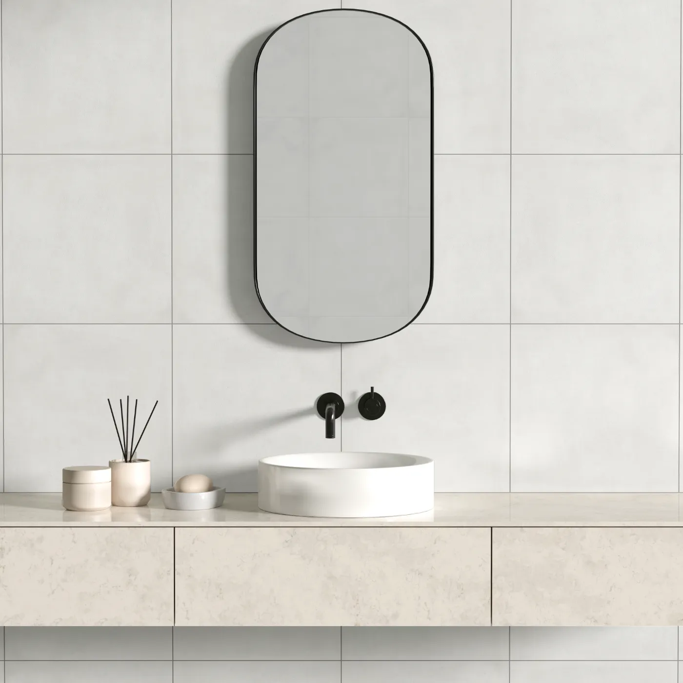 Form Ivory Plain Matt Porcelain Tile | Ionic Stone