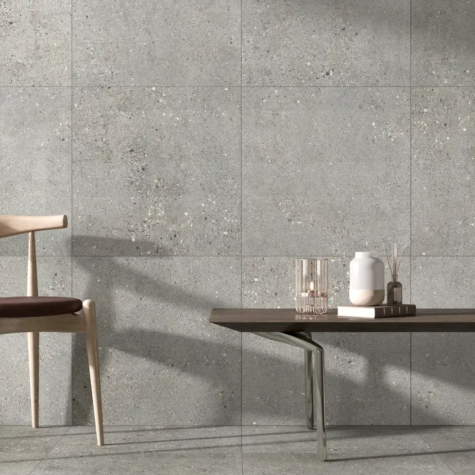 Frammenti Tech Grigio R10 Stone Effect Rectified Matt Porcelain Tile | Ionic Stone