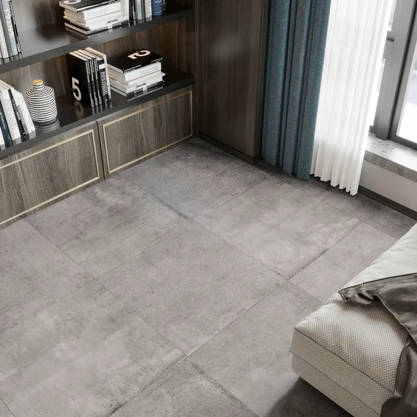 Industria Chromium Dark Grey Colourbody Wall & Floor Porcelain Tile ...