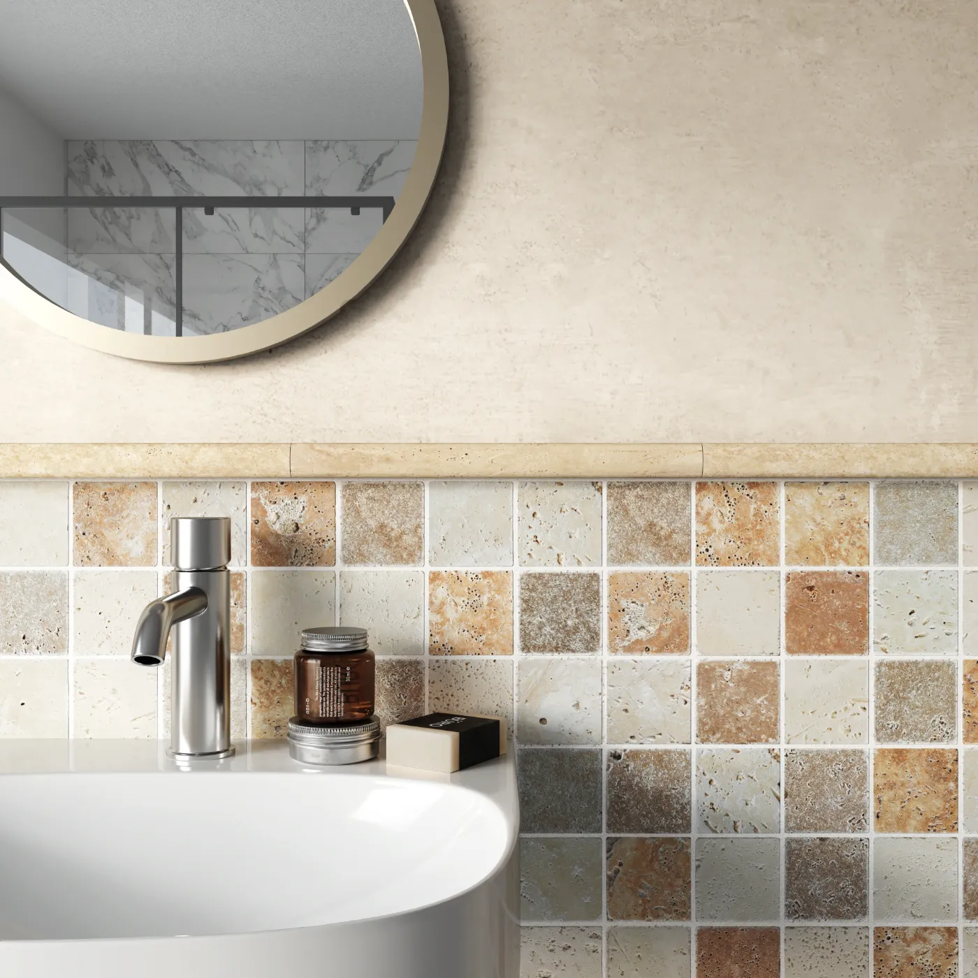 Lydia Classico Travertine Pencil Honed Border Tile | Ionic Stone
